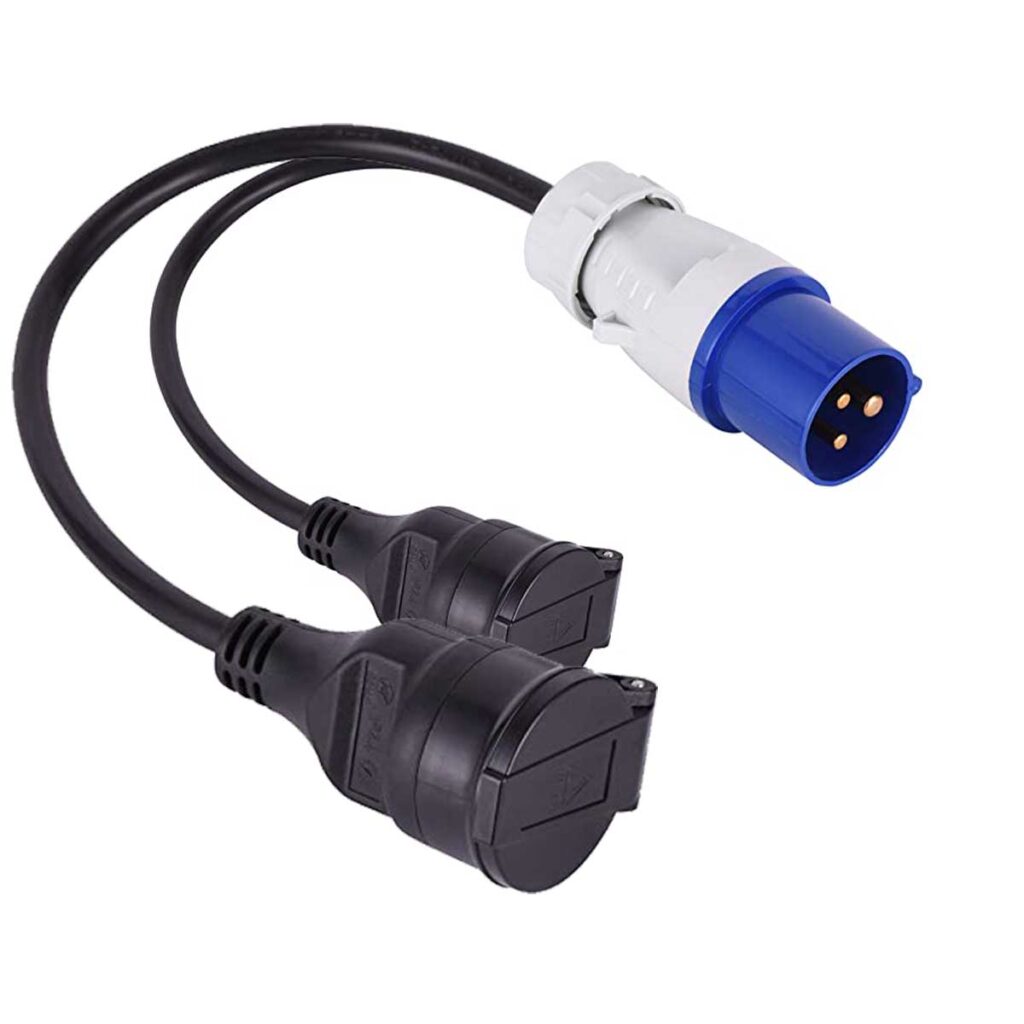 Alquiler de Cable adaptador monofásico 32A a 2 shukos
